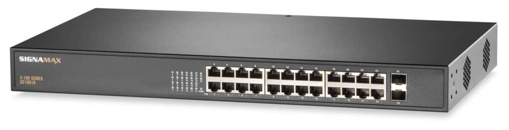 C-100 24 Port FE PoE 235W Switch, 2 Gigabit Ports - Falcon Supply
